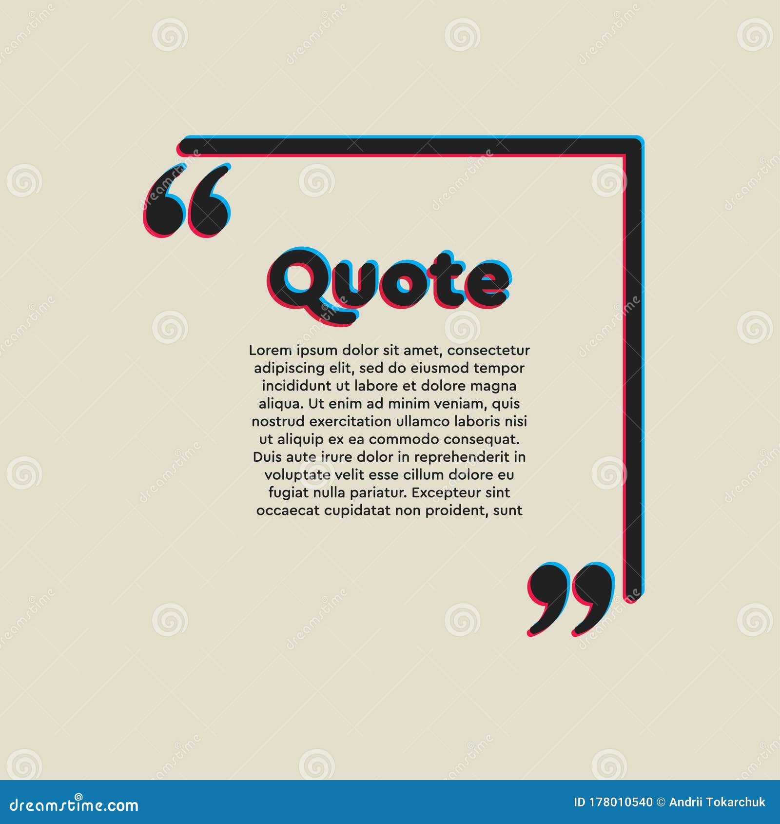 Vector Template a Creative Quote Bracket Lines Stock Vector ...