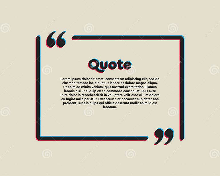 Vector Template a Creative Quote Bracket Rectangle Stock Vector ...