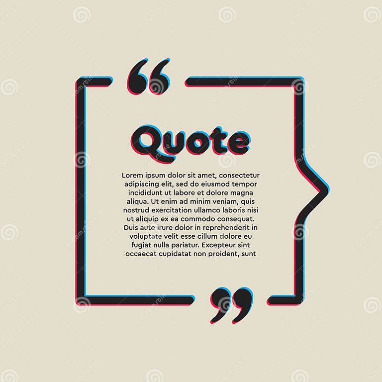 Vector Template a Creative Quote Bracket Square Stock Vector ...