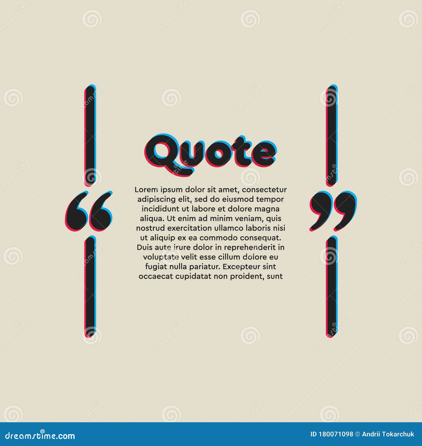 Vector Template a Creative Quote Bracket Square Stock Vector ...