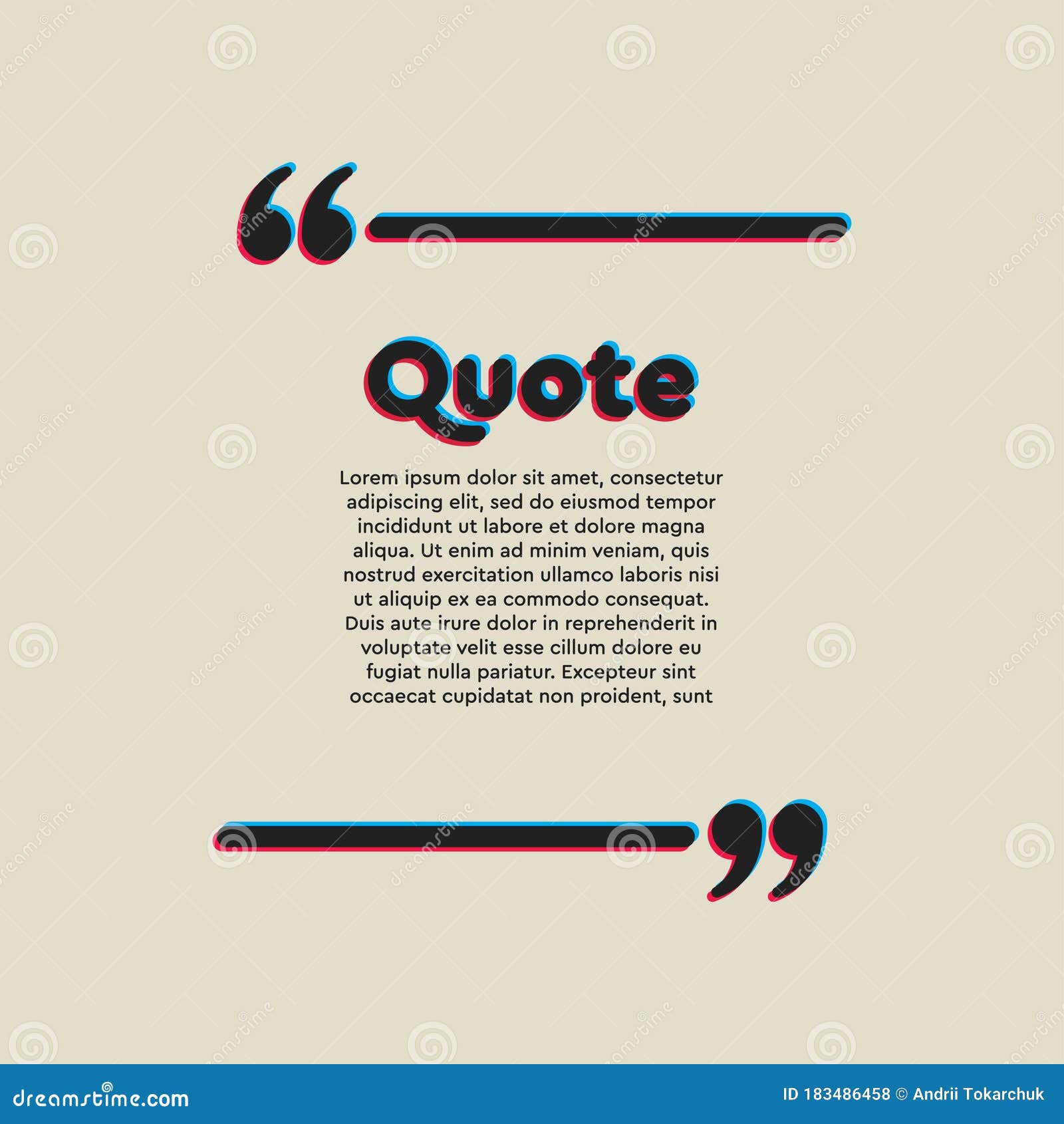 Vector Template a Creative Quote Bracket Square Stock Vector ...