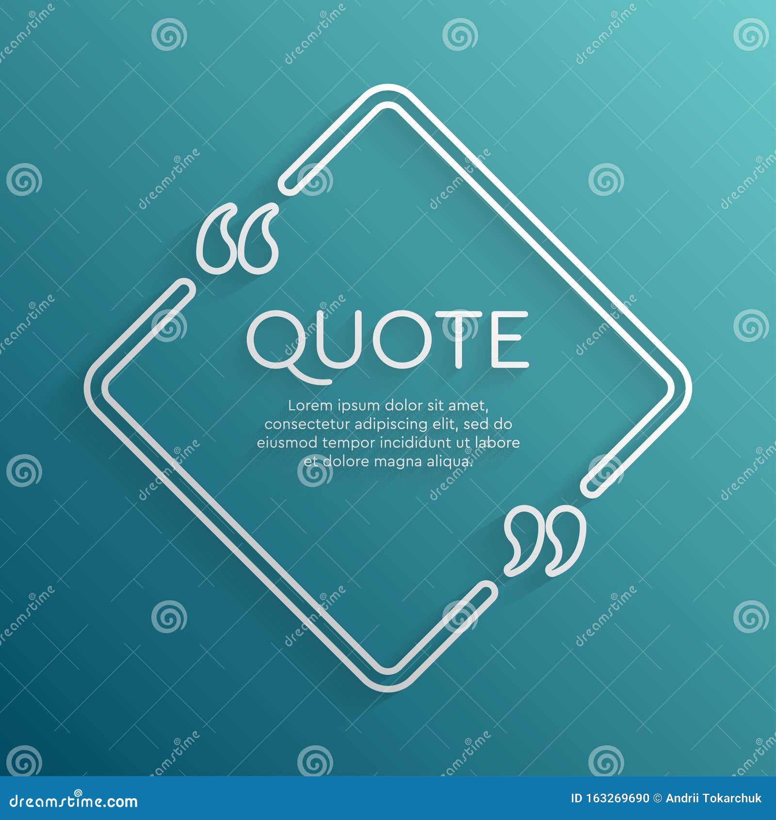 Vector Template Creative Quote with Bracket Square Stock Vector ...