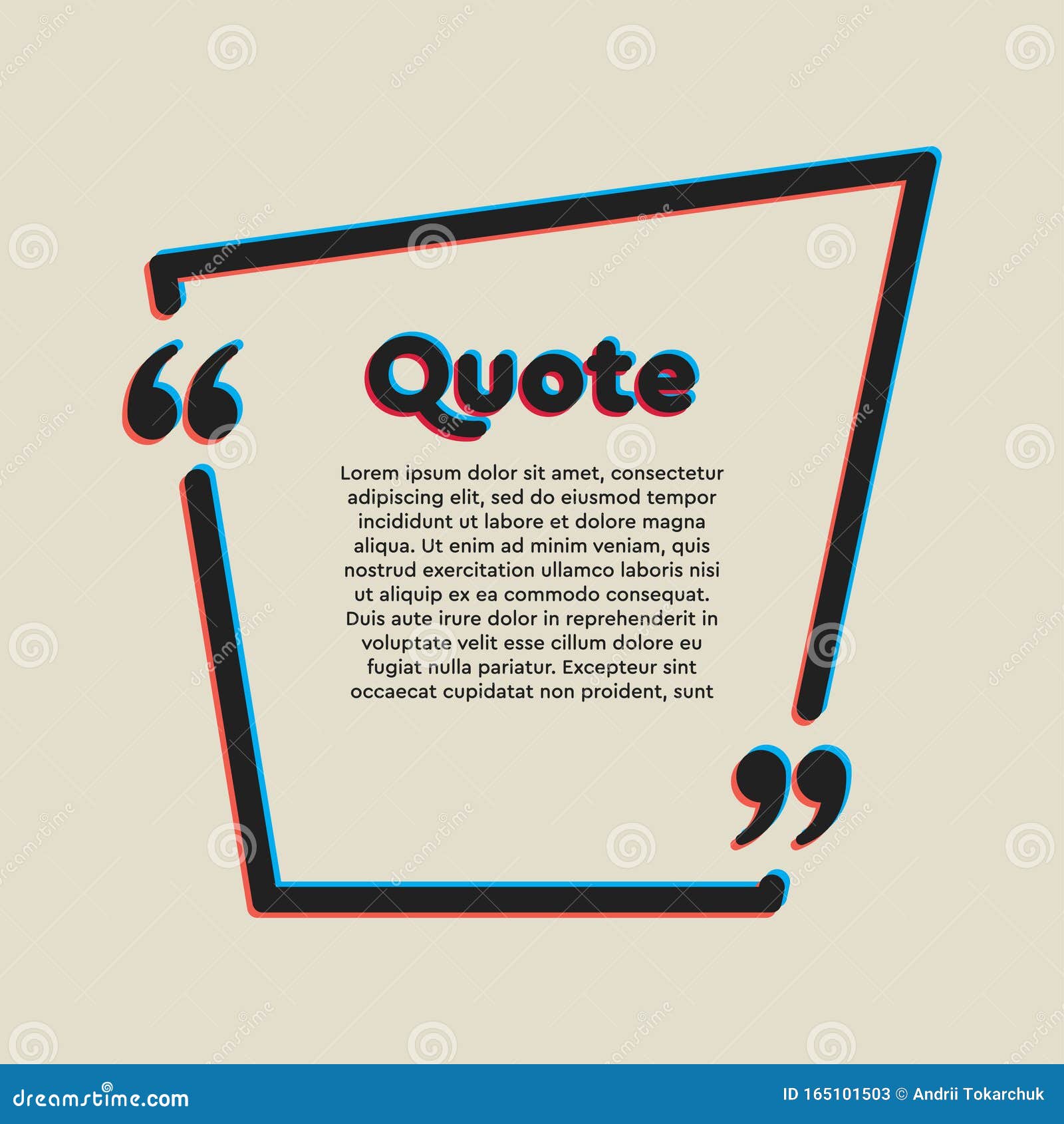 Vector Template a Creative Quote Bracket Square Stock Vector ...