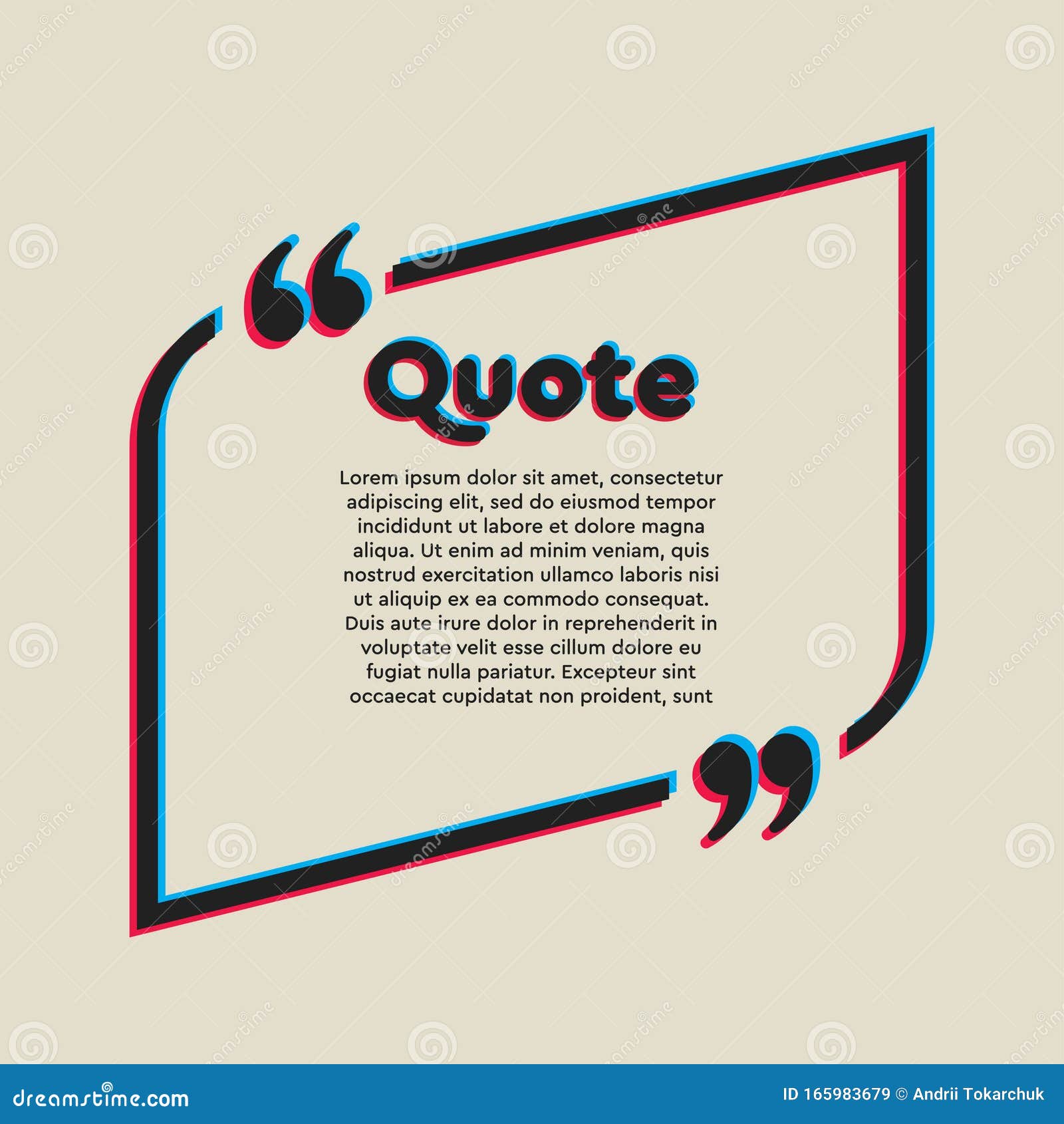 Vector Template a Creative Quote Bracket Square Stock Vector ...