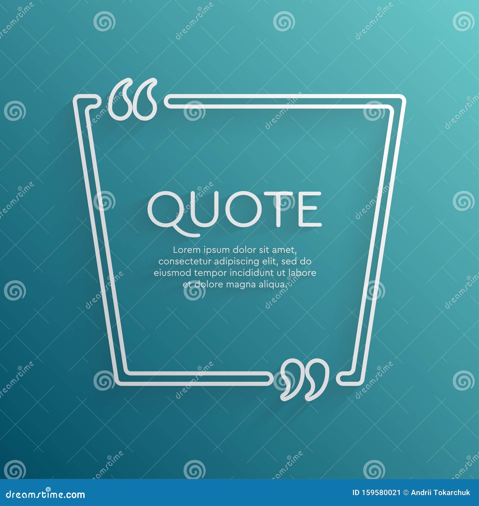 Vector Template Creative Quote with Bracket Square Stock Vector ...