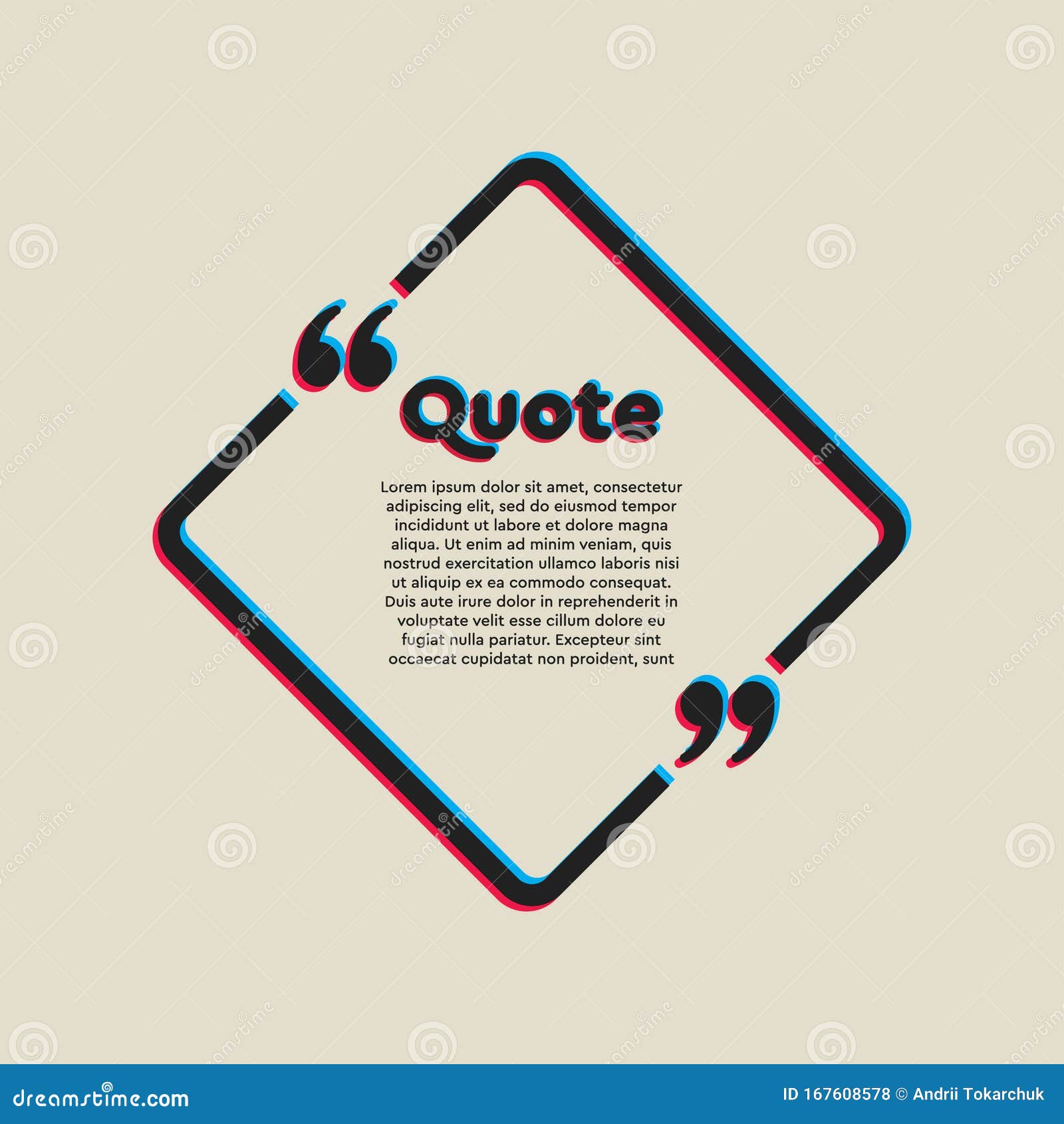 Vector Template a Creative Quote Bracket Square Stock Vector ...