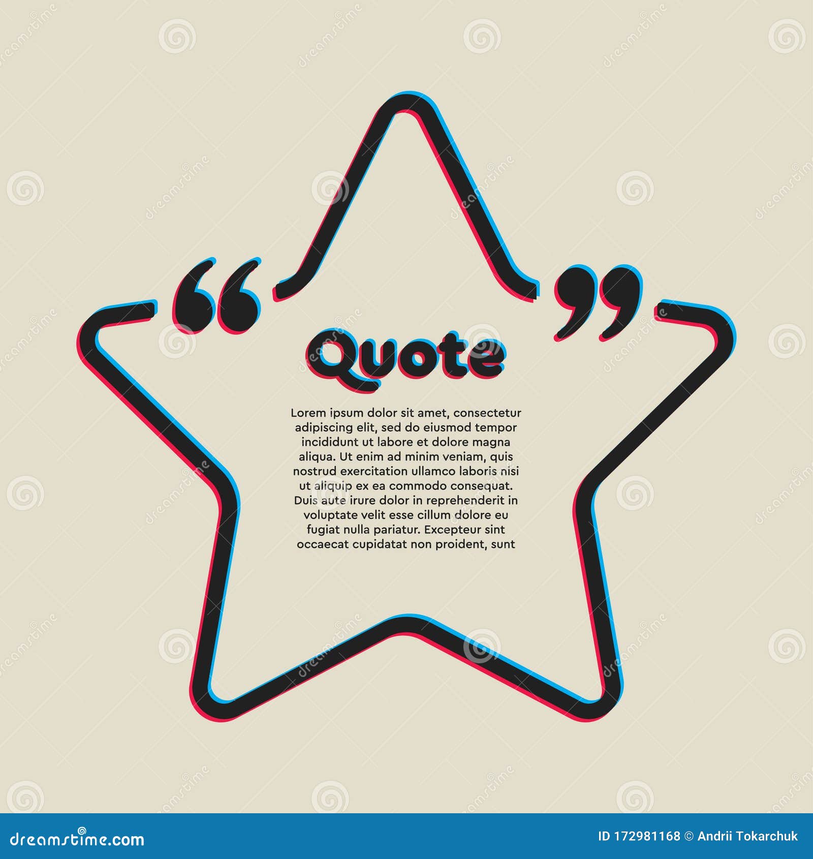 Vector Template a Creative Quote Bracket Star Stock Vector ...