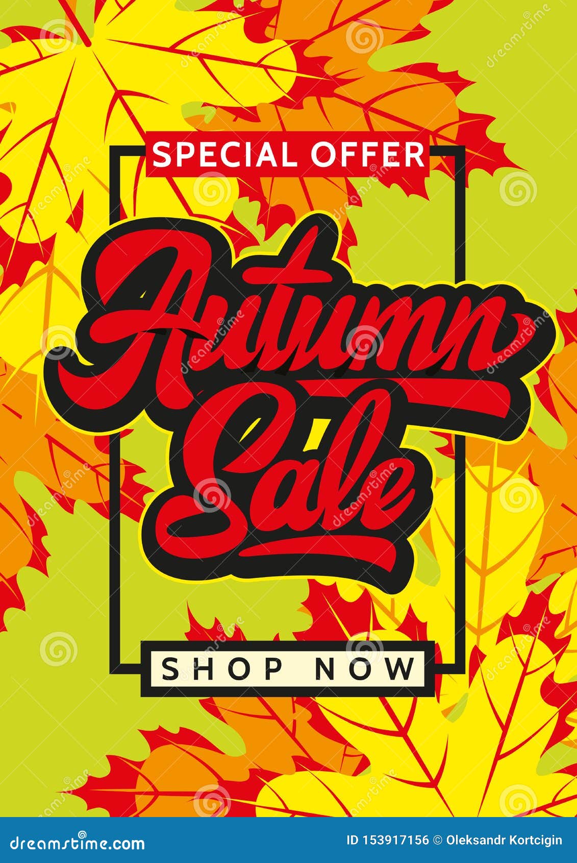 Vector Template for Design of Advertising on Autumn Theme with ...