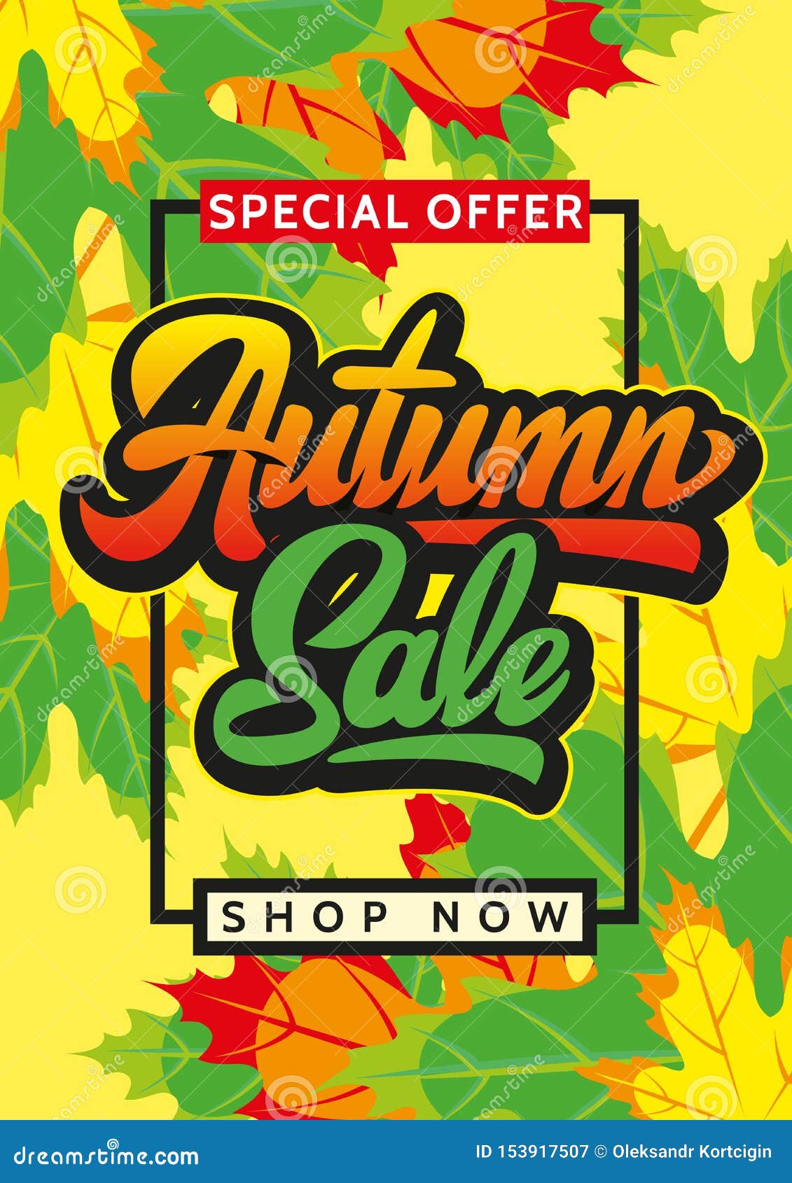 Vector Template for Design of Advertising on Autumn Theme with ...