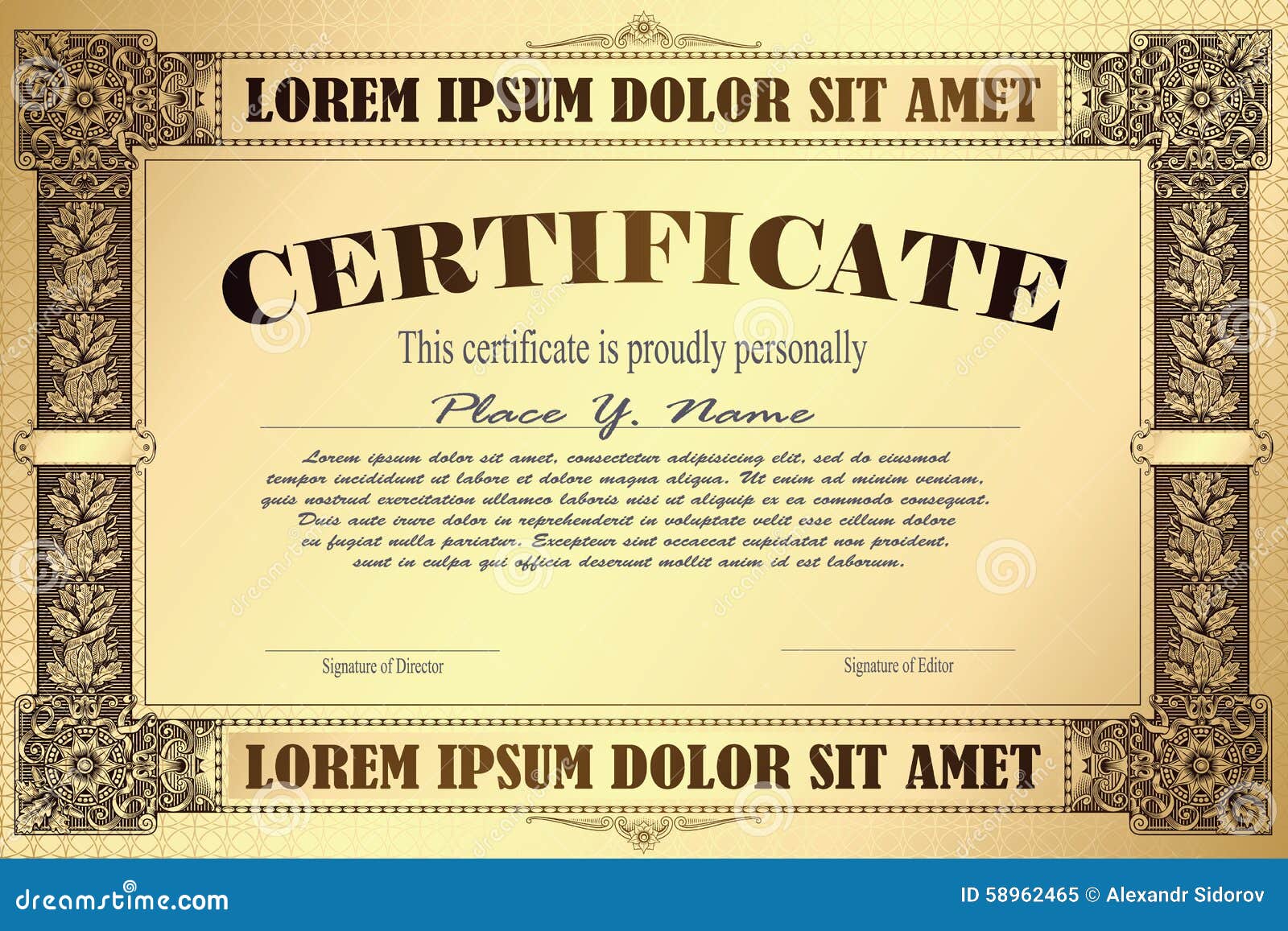 Vector Template for the Design of Certificate, Advertisements, Envelope ...