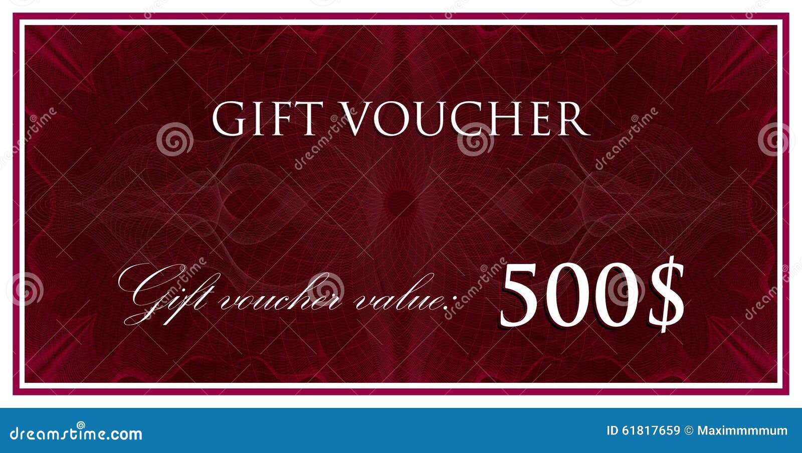 Vector Template Design of Gift Voucher or Certificate with Guilloche ...
