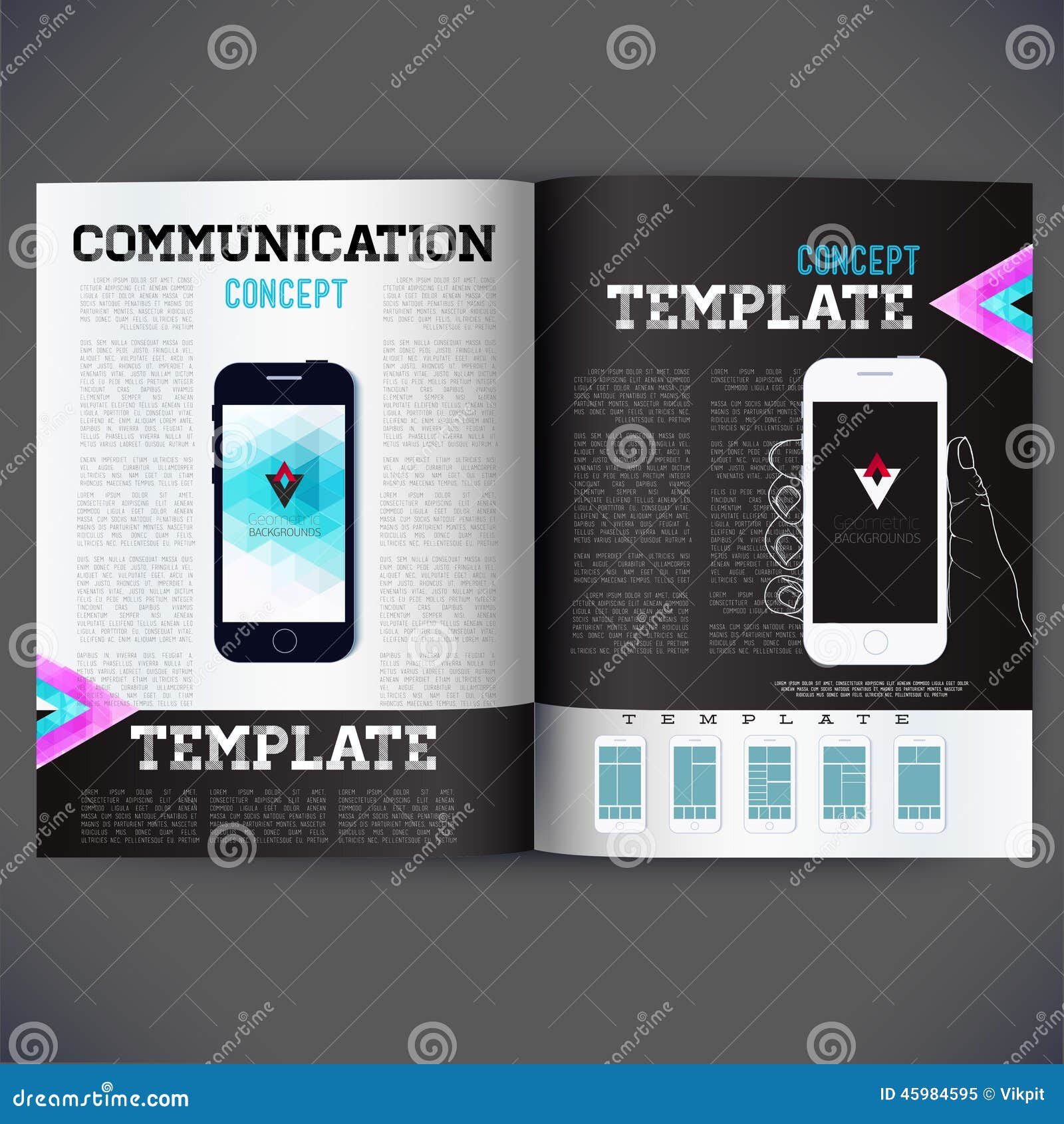 Vector Template Design with a Mobile Phone Stock Vector - Illustration ...