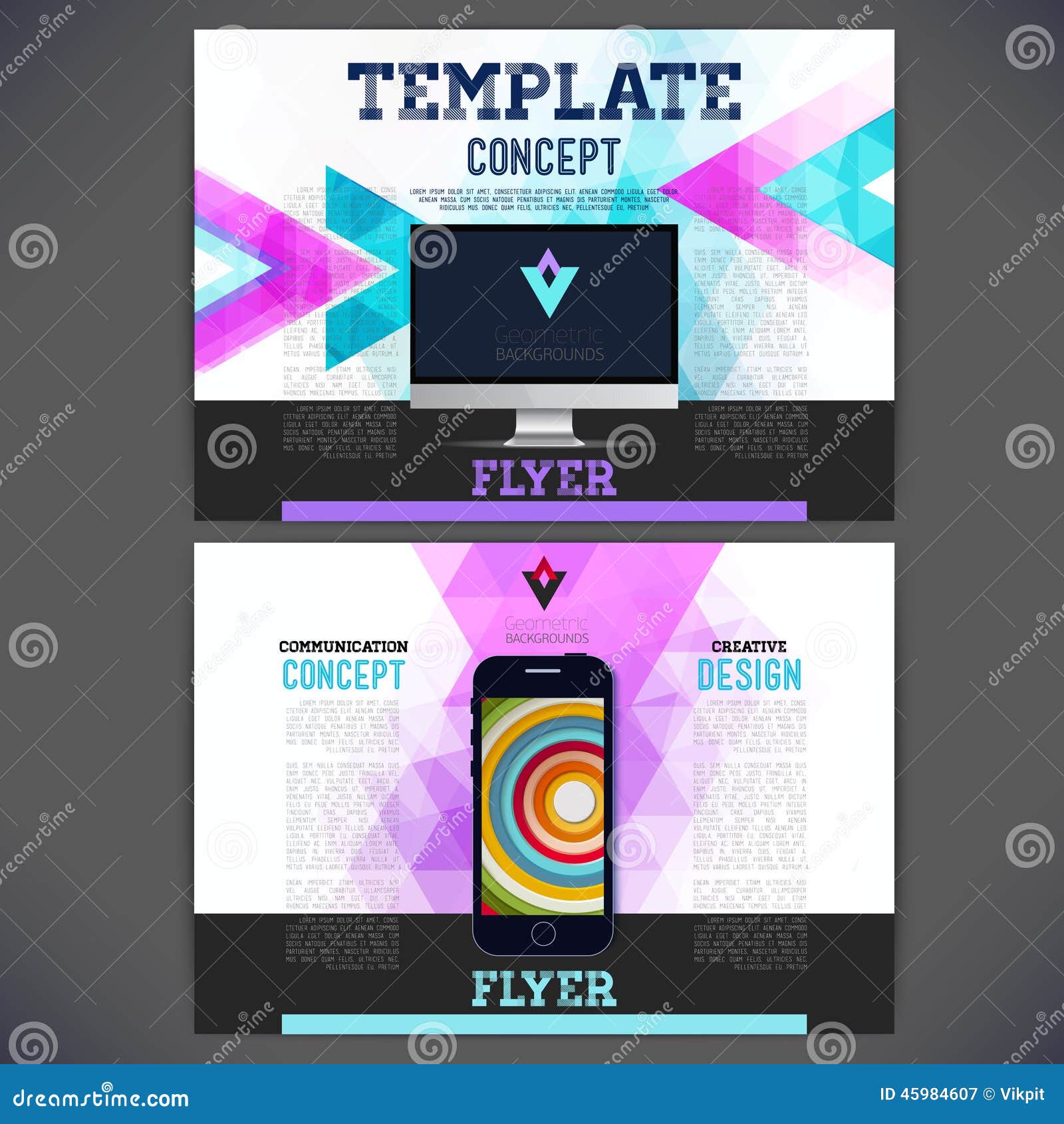 Vector Template Design with a Mobile Phone Stock Vector - Illustration ...