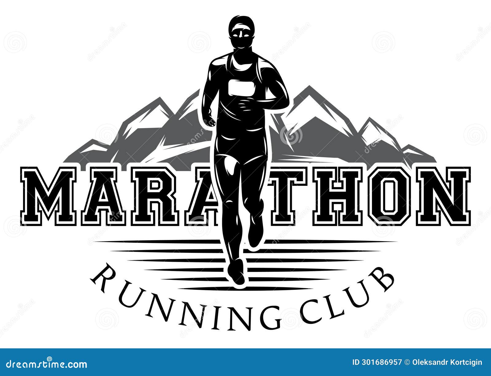 Vector Template for Design with Runner during a Running Marathon Stock ...