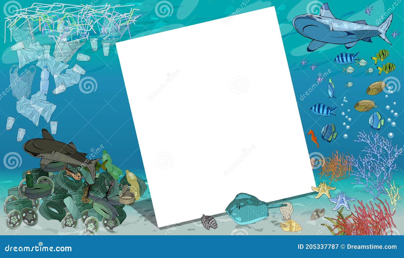 Vector Template with Different Types of Plastic Garbage and Chemical ...