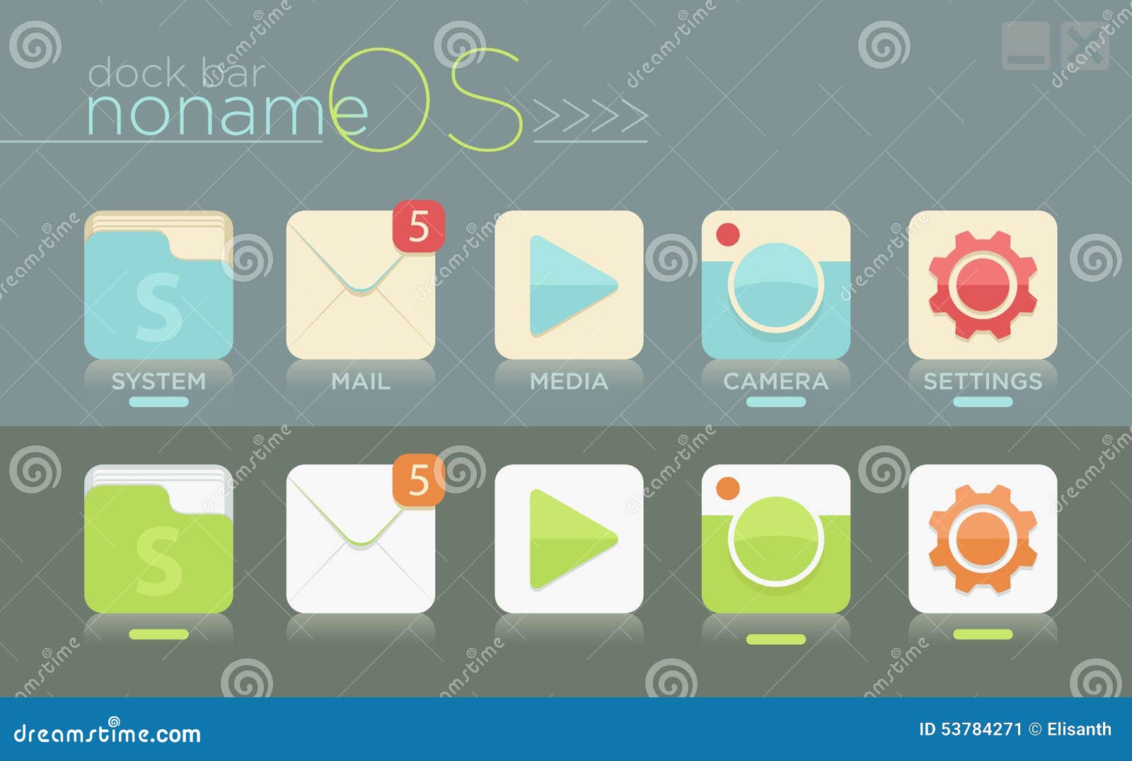 Vector Template of Dock Bar for OS Stock Vector - Illustration of data ...