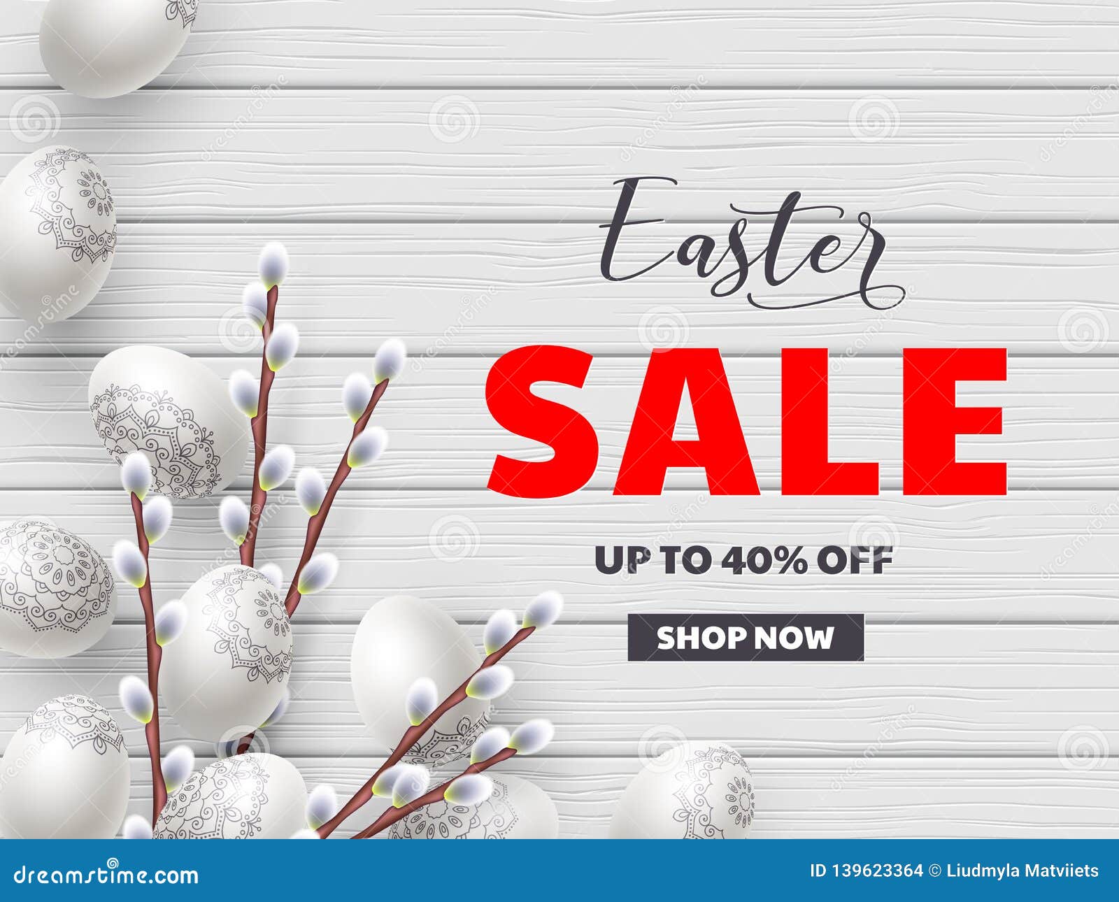 Vector Template for Easter Holidays Discounts. Stock Vector ...