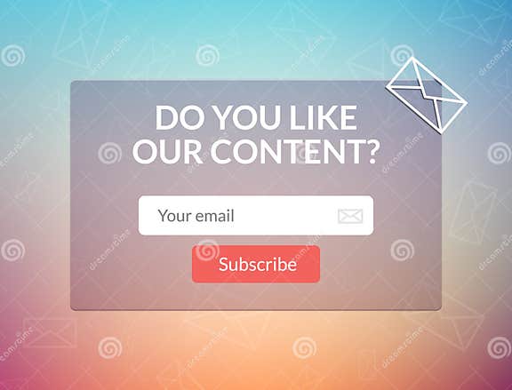 Vector Template Email Subscribe. Submit Form for Website Email Letter ...