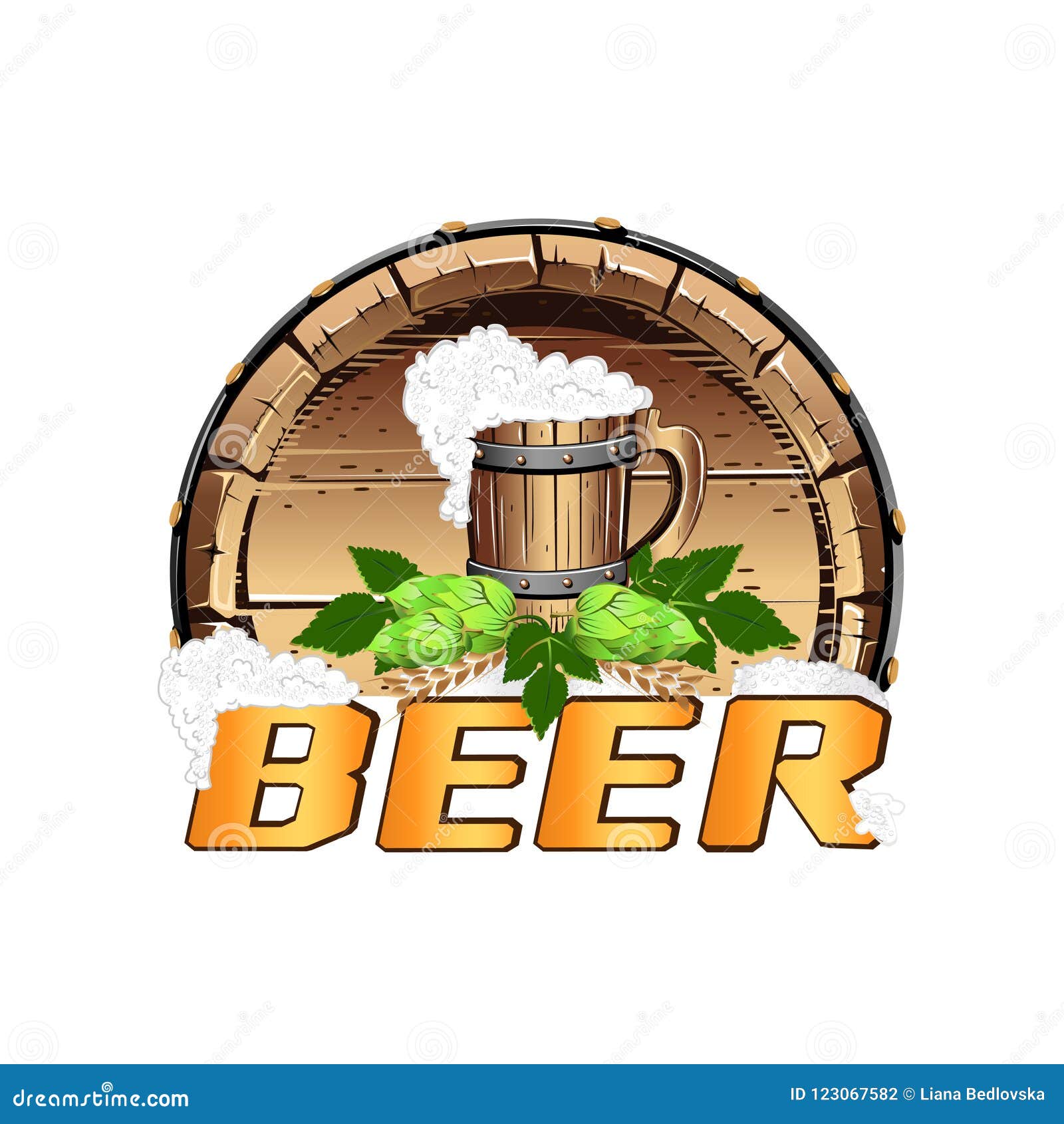 Vector Template of the Emblem of Beer Stock Vector - Illustration of ...