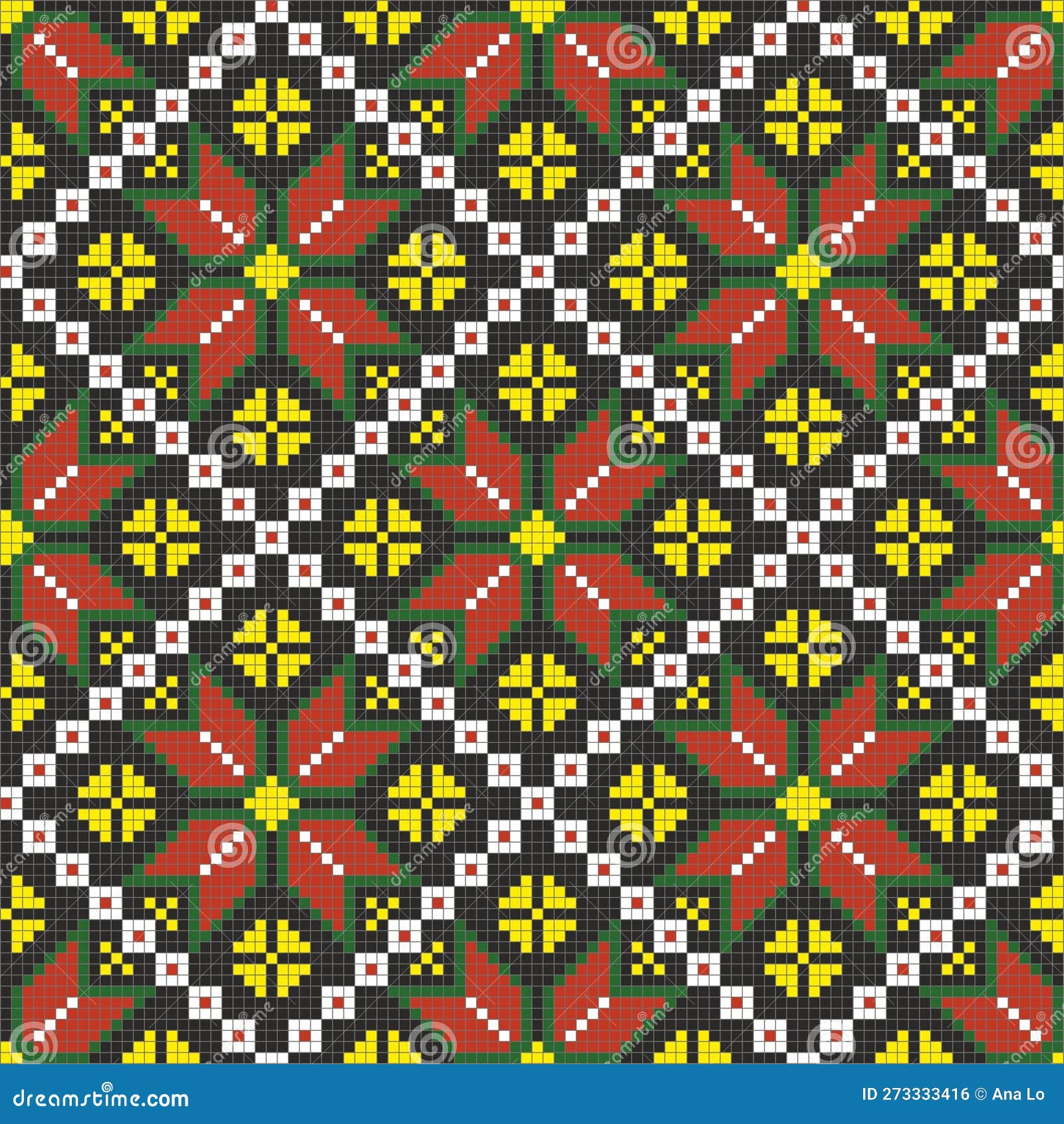 Vector Template for Embroidery with Mesh, Ukrainian Ornament, Border ...