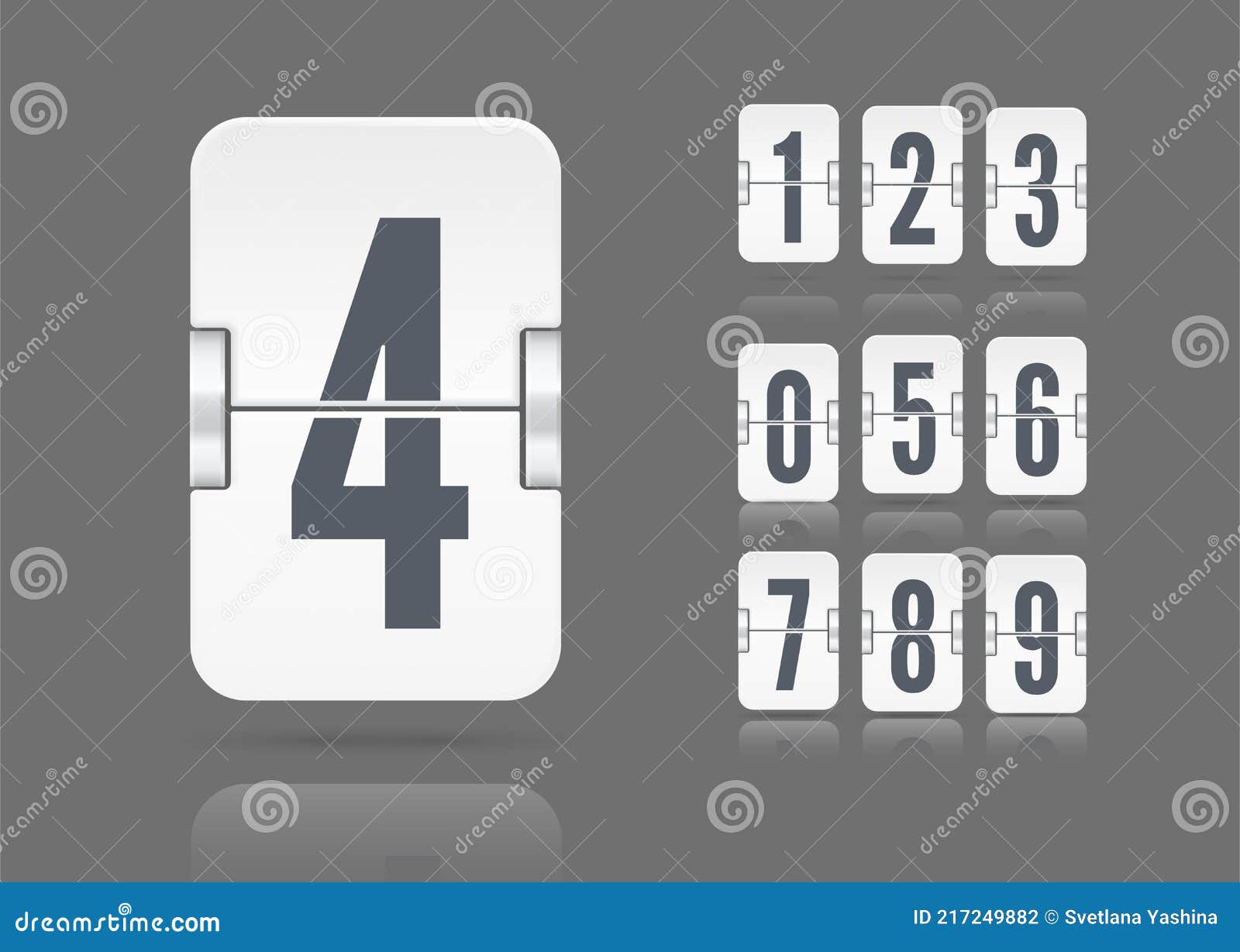 Vector Template With Flip Scoreboard Numbers And Reflections ...