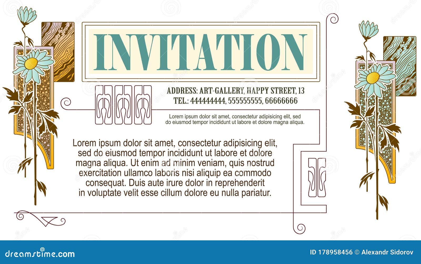 Vector Template Flyer, Invitations or Greeting Cards Stock Vector ...