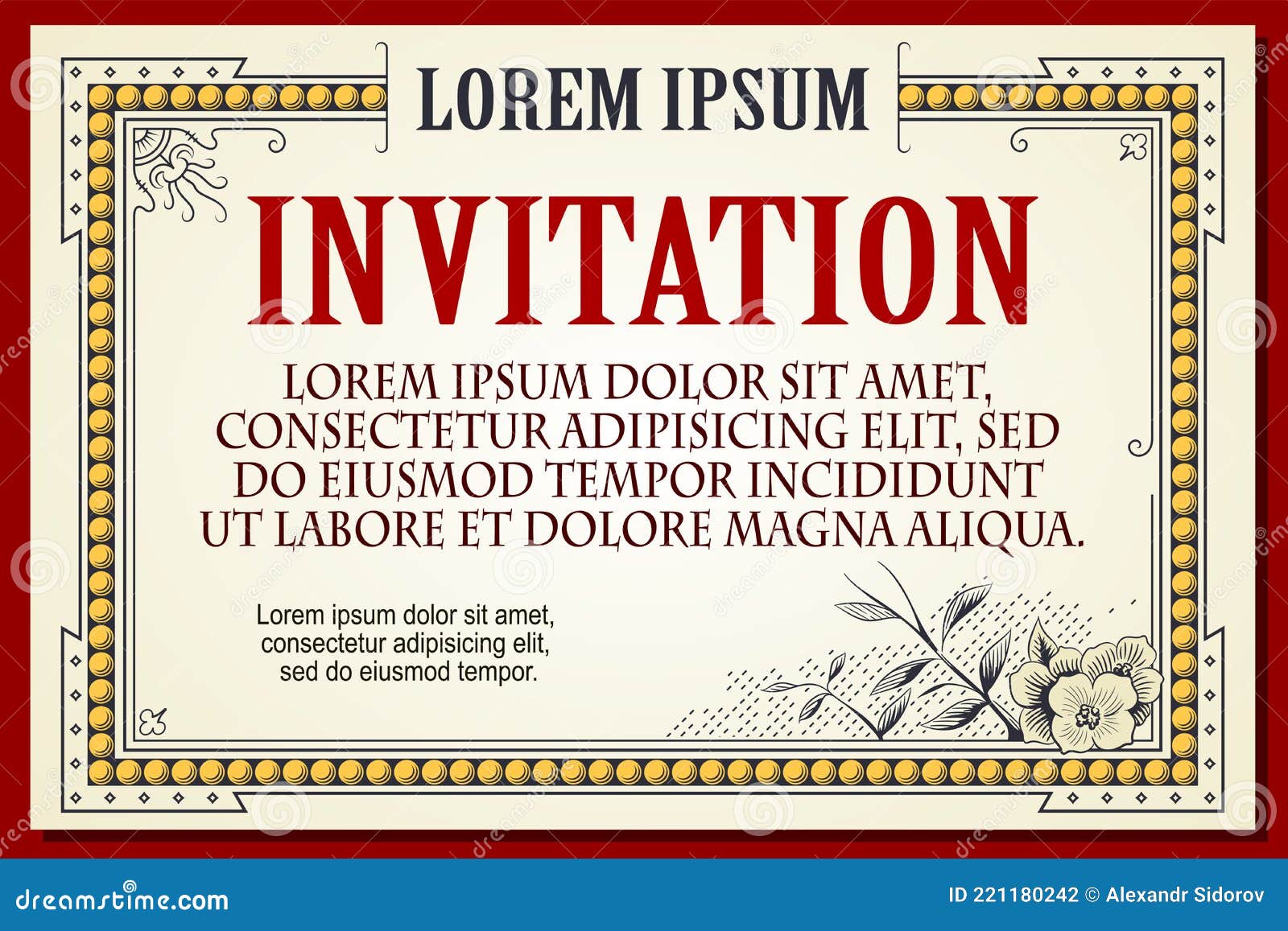 Vector Template Flyer, Invitations or Greeting Cards Stock Vector ...