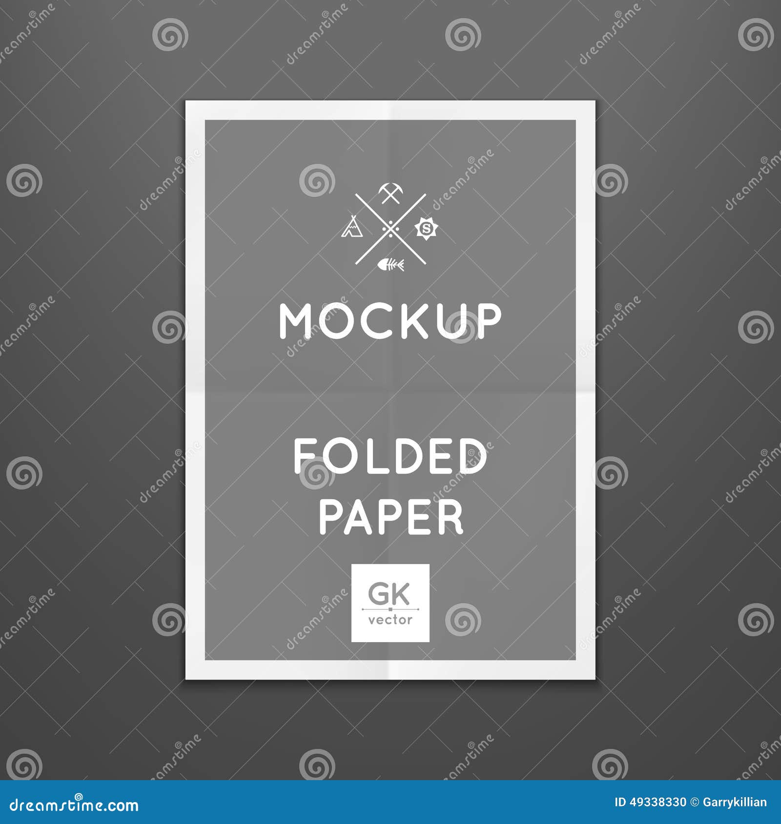 Vector Template of Folded Poster, Placed in Stock Vector - Illustration ...