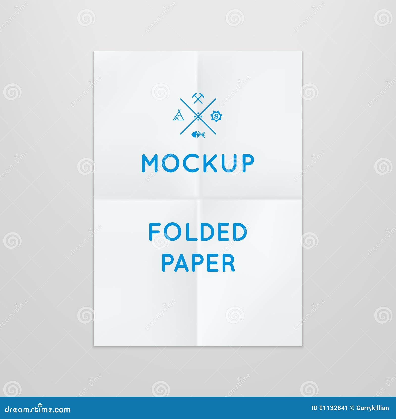 Vector Template of Folded Poster, Placed in Interior. Mockup for Your ...