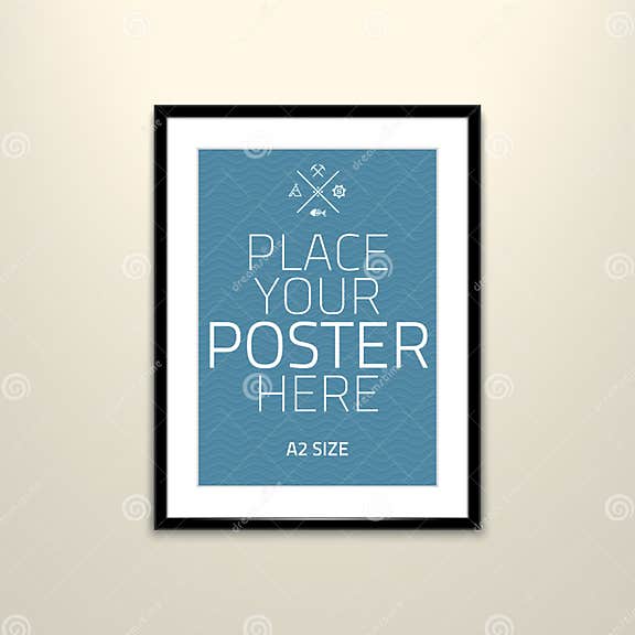 Vector Template of Frame with Poster, Placed in Stock Vector ...