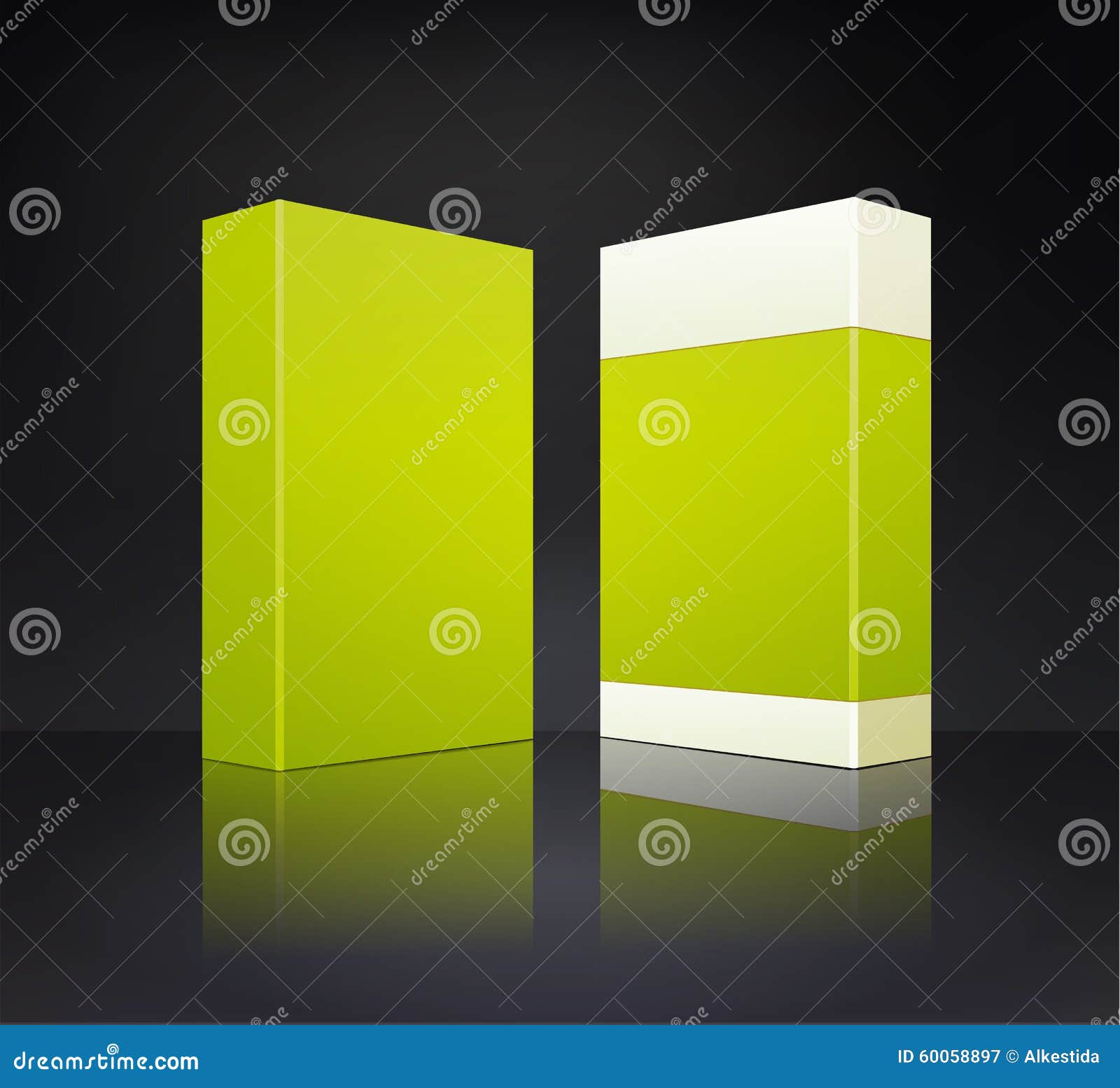 Vector Template Green Box on a Dark Grey Background Stock Vector ...