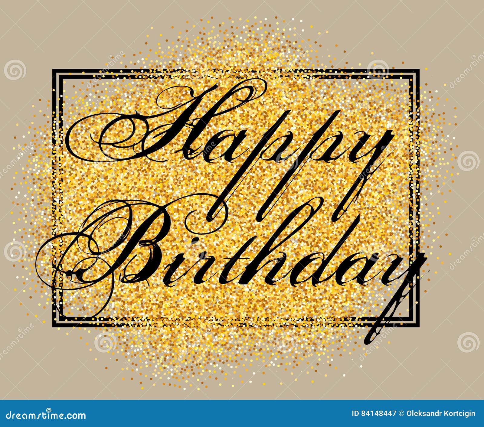 Vector Template for Greeting Card Happy Birthday with Inscription Stock ...