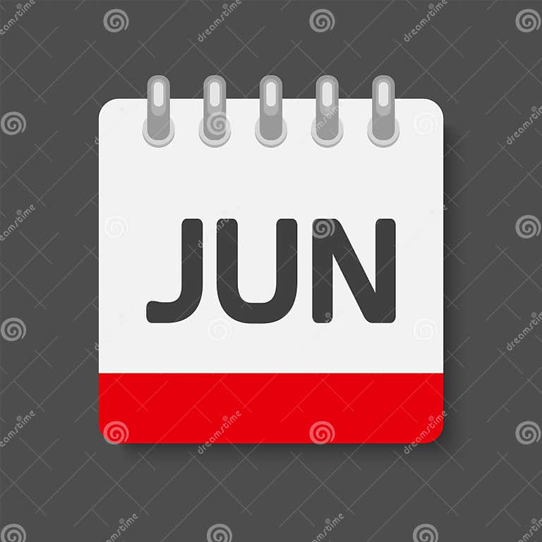 Vector Template Icon Calendar Month June Stock Illustration