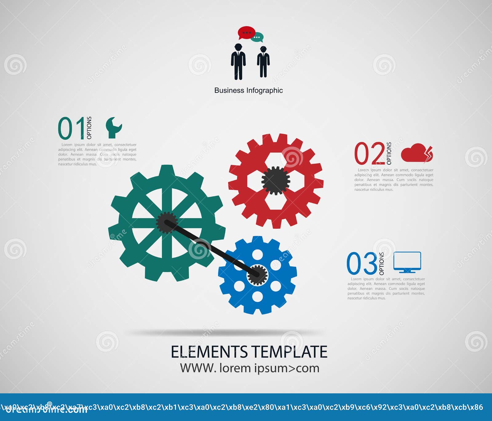 Vector Template Infographic with Gear Chain. Stock Vector ...