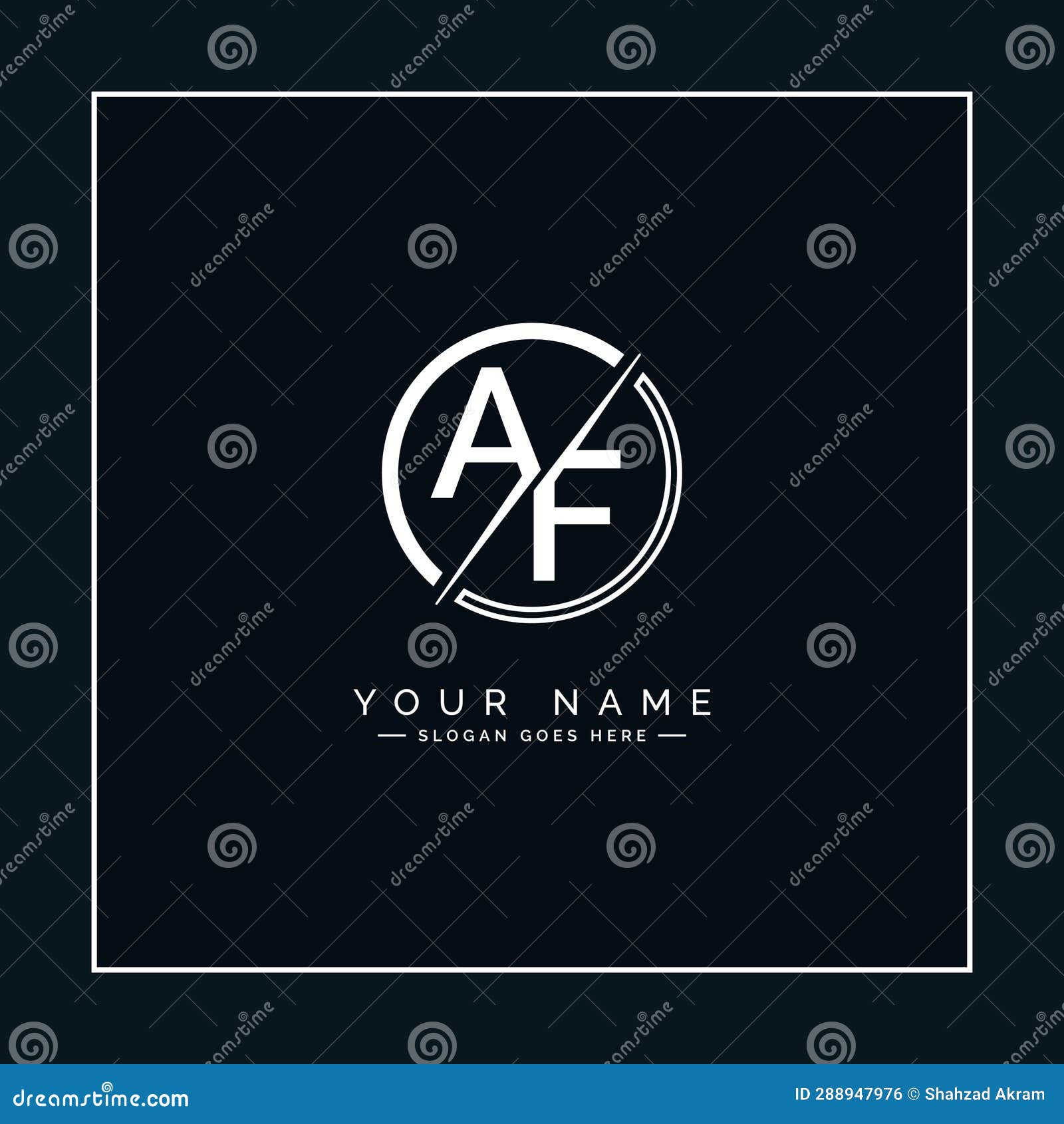 Vector Template for Initial Letter AF Logo - Elegant Monogram Logo for ...