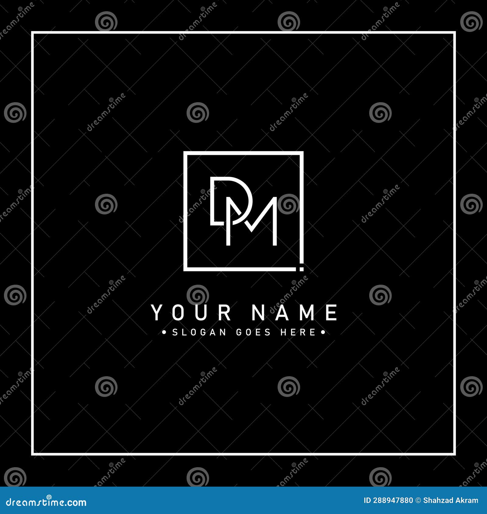Vector Template for Initial Letter DM Logo - Elegant Monogram Logo for ...