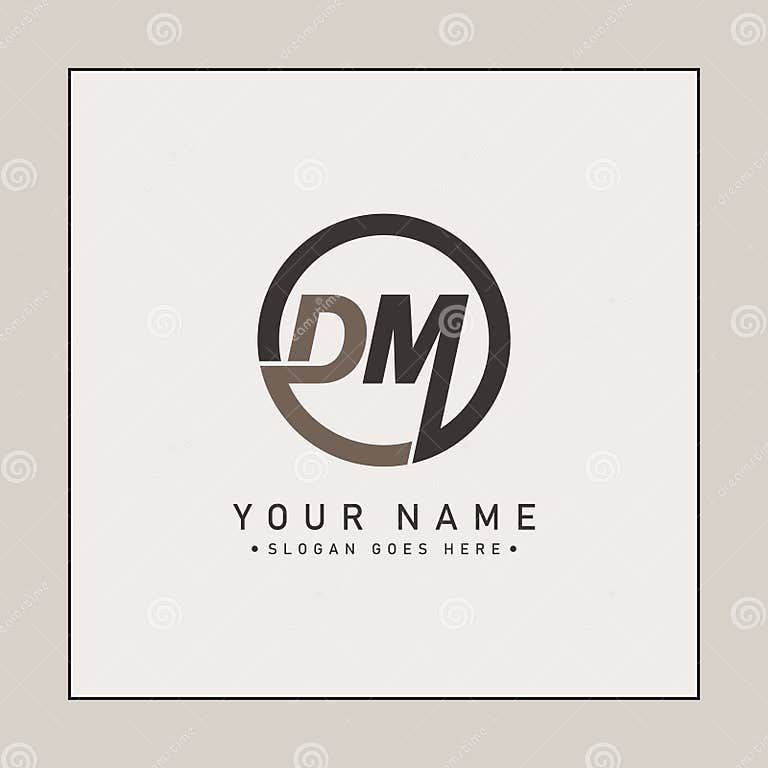 Vector Template for Initial Letter DM Logo - Elegant Monogram Logo for ...