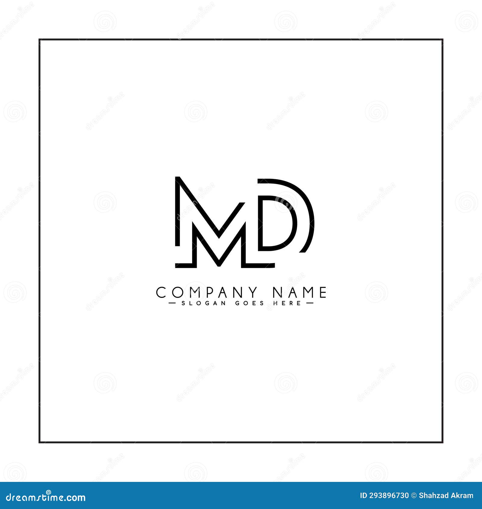 Vector Template for Initial Letter MD Logo - Elegant Monogram Logo for Alphabet M and D Stock ...