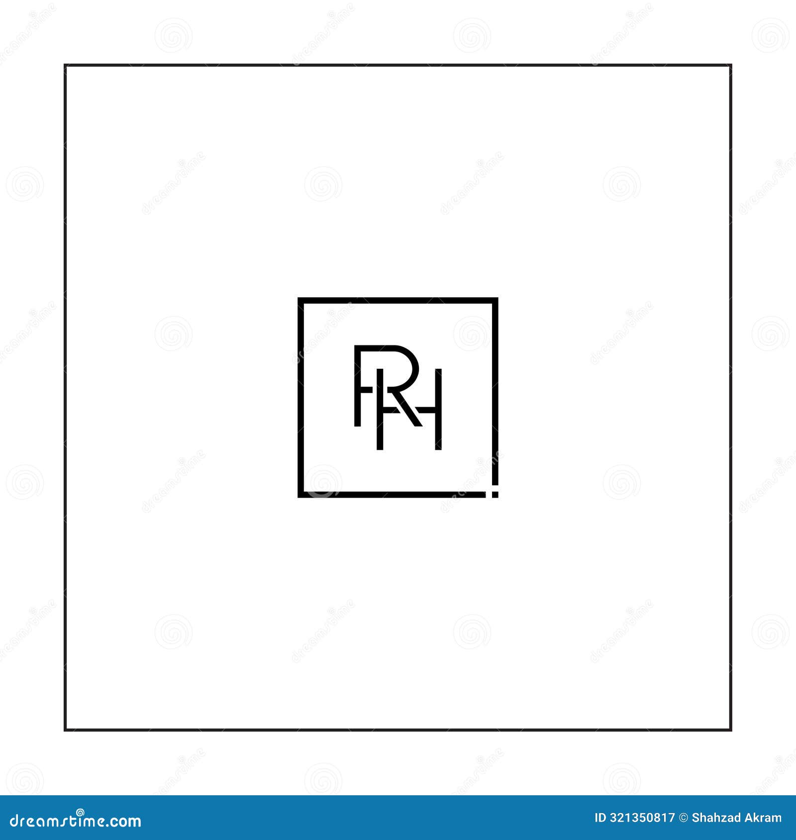 Vector Template for Initial Letter RH Logo - Elegant Monogram Logo for ...