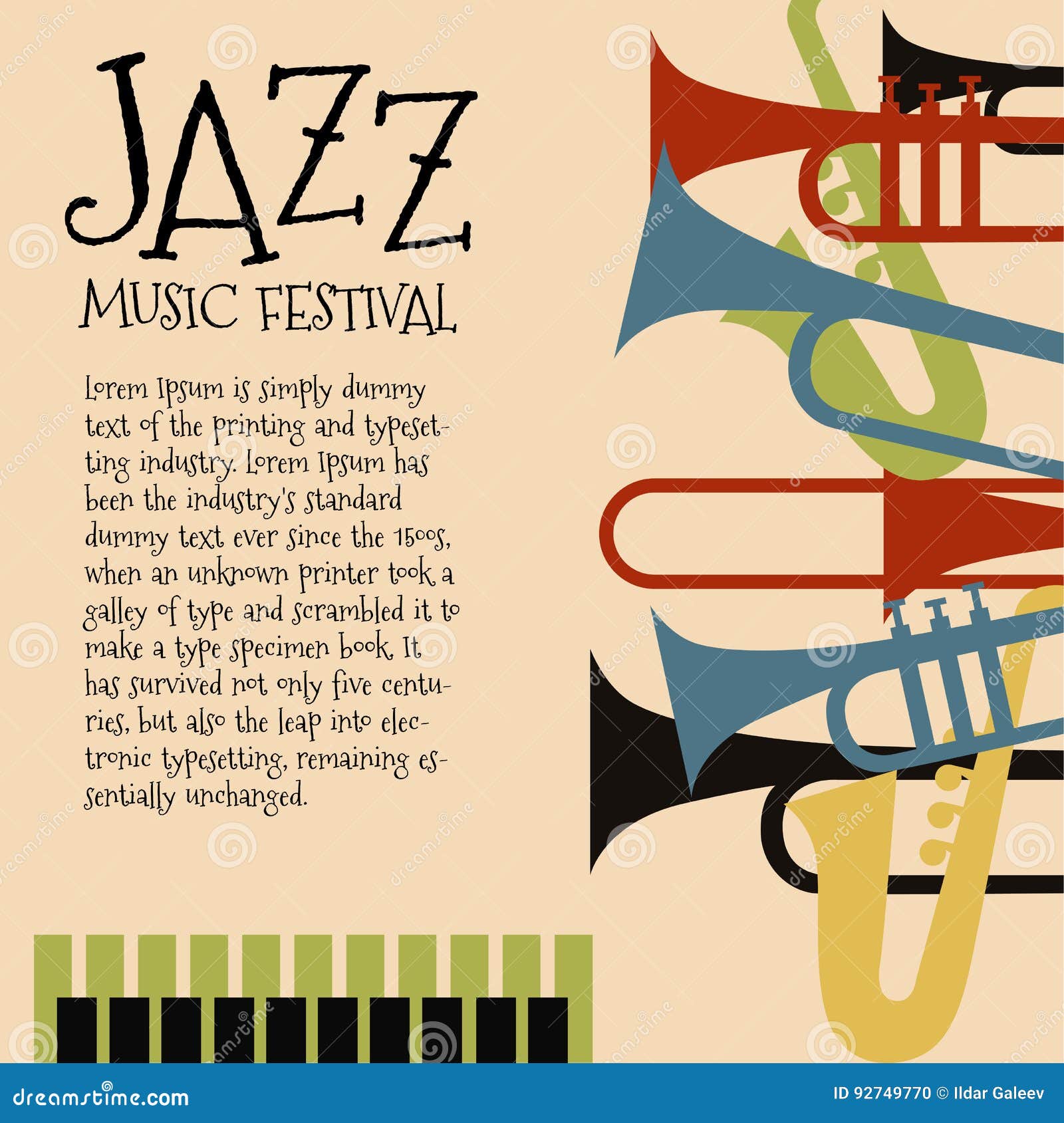 Vector Template for Jazz Concert Poster or Flyer Featuring Orchestral ...