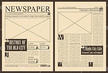 Vector Template for the Layout of the Newspaper Stock Illustration ...