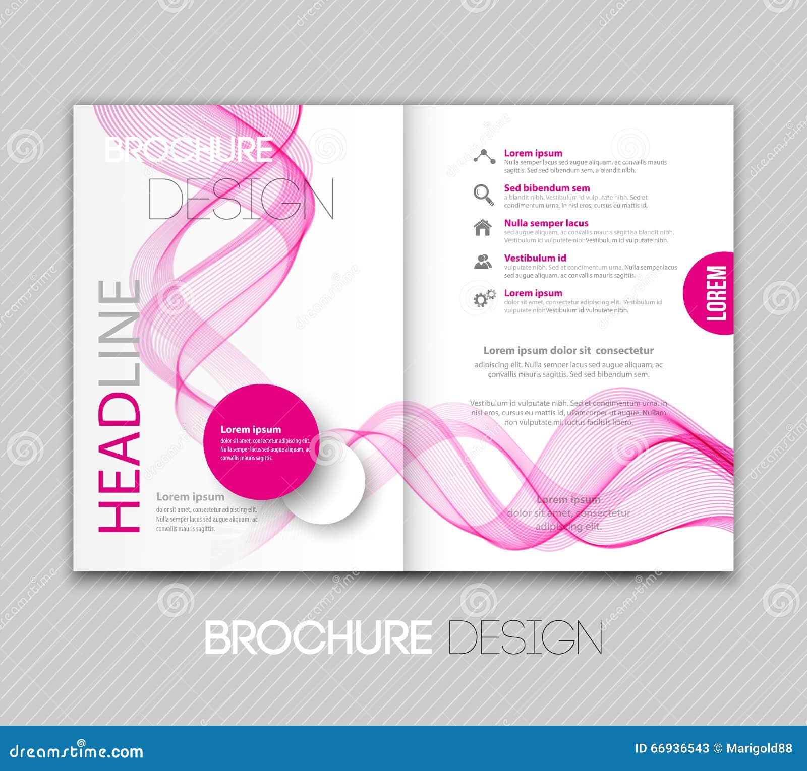 Vector Template Leaflet Design with Color Lines Stock Vector ...