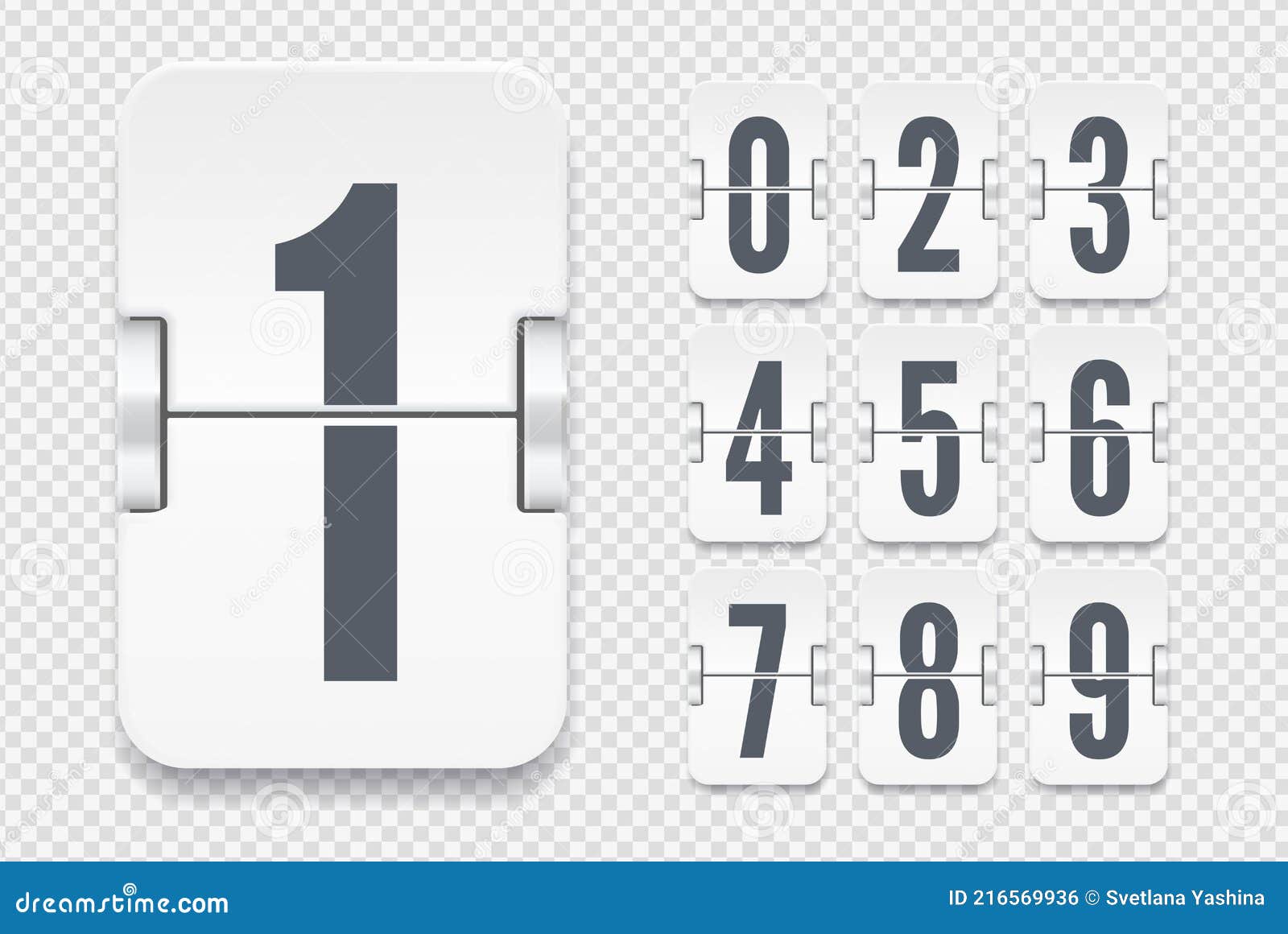 White Countdown Timer With White Numbers Isolated On Transparent ...