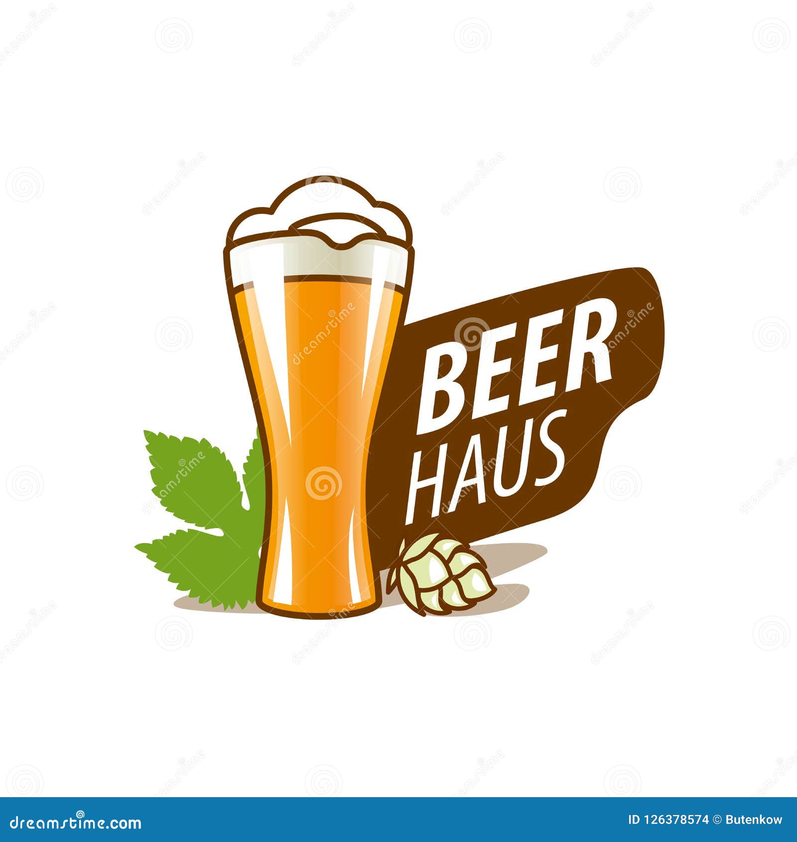 Vector beer logo stock vector. Illustration of cafe - 126378574