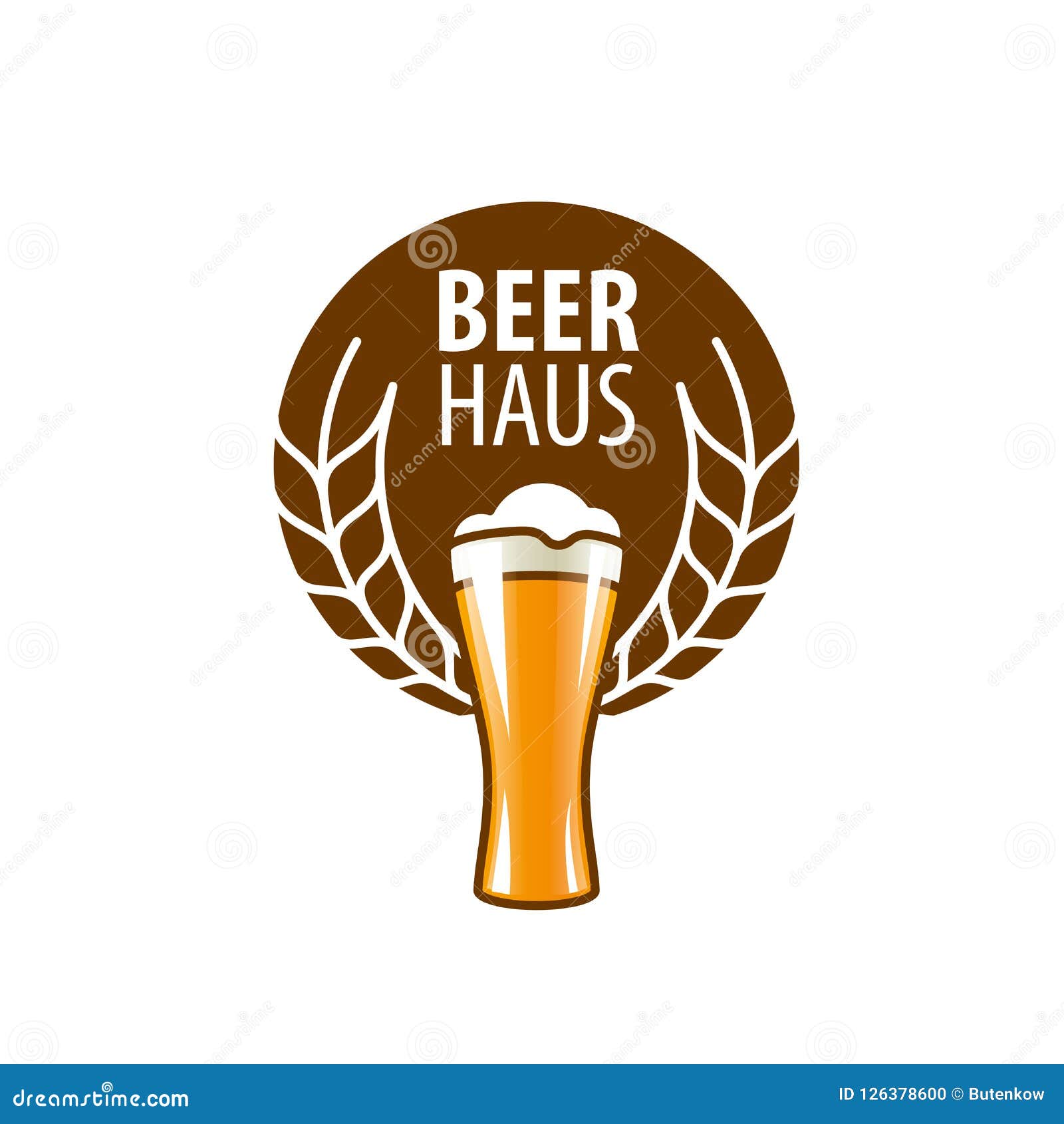 Vector beer logo stock vector. Illustration of engraving - 126378600