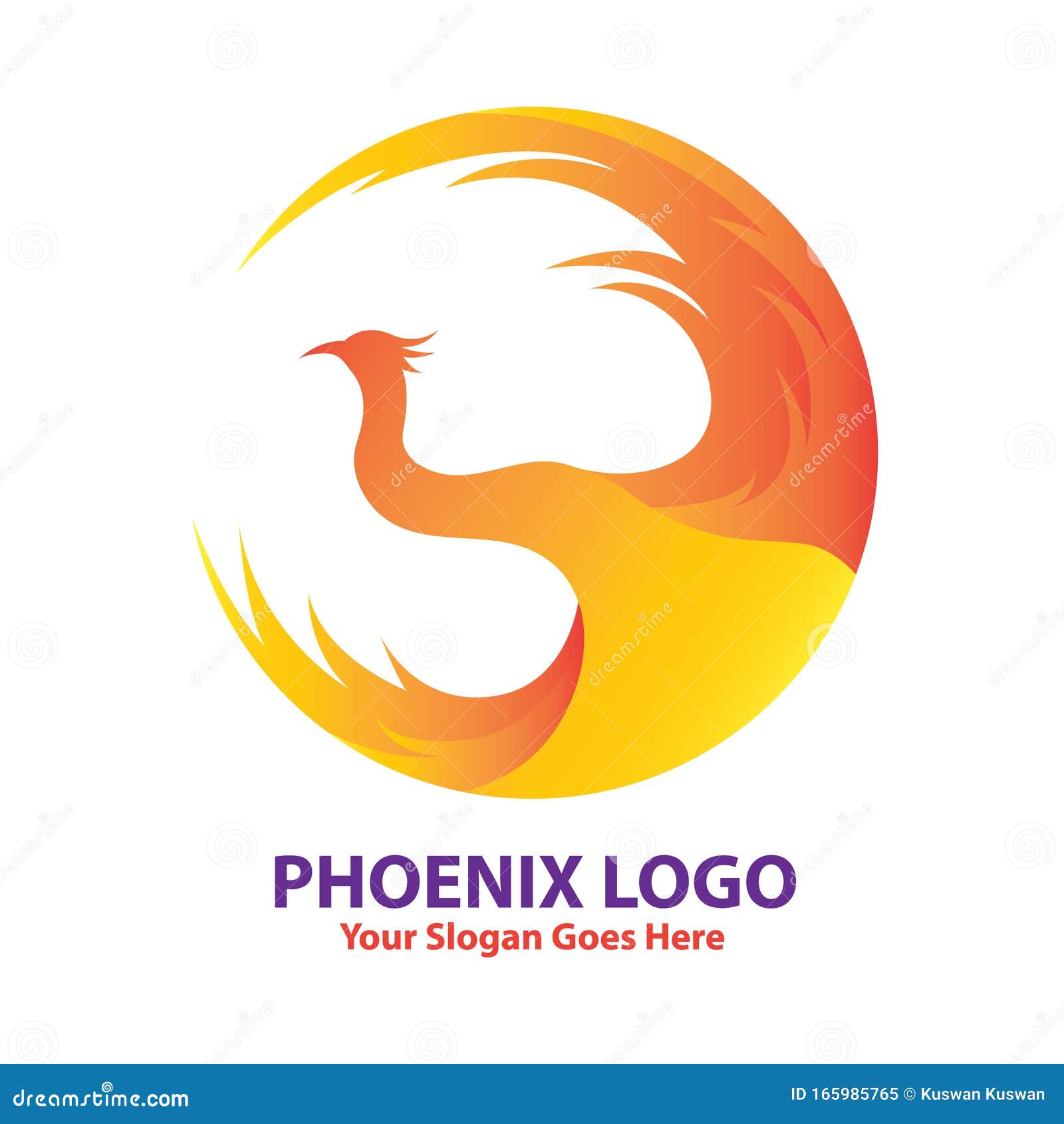 Vector Template Logo Design PHOENIX, in Eps.10. ORANGE Color. Stock ...