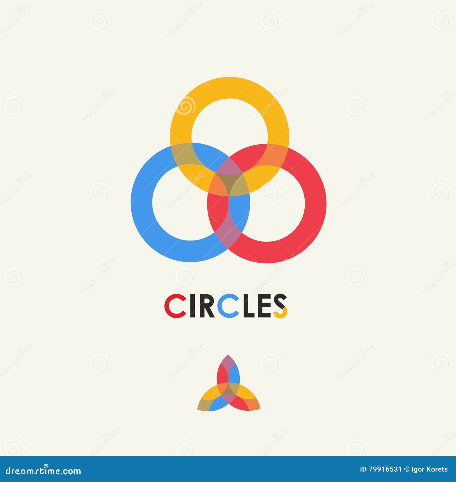 Vector Template for the Logo, Emblem of the Three Multi-colored ... Vector Template for the Logo, Emblem of the Three Multi-colored ...