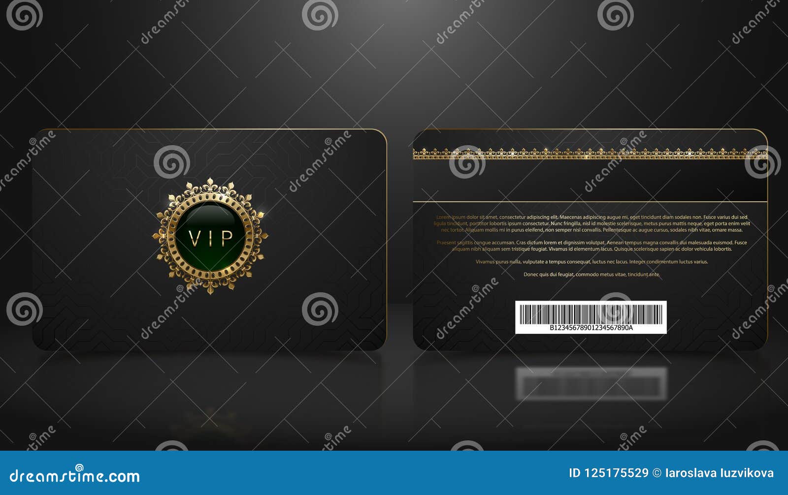 Vector Template of Membership or Loyalty Black VIP Card with Luxury ...