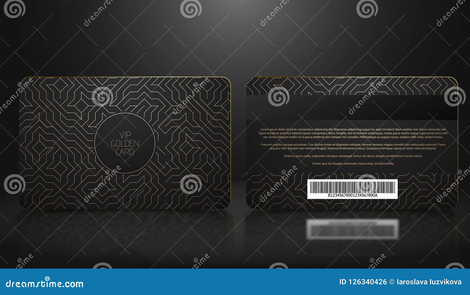 Vector Template of Membership or Loyalty Black VIP Card with Luxury ...