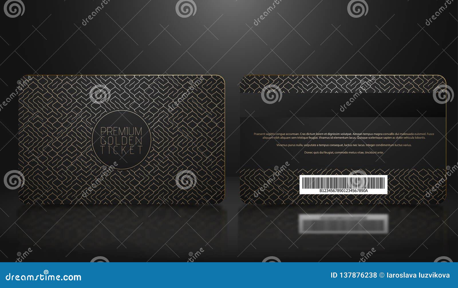 Vector Template of Membership or Loyalty Black VIP Card with Luxury ...